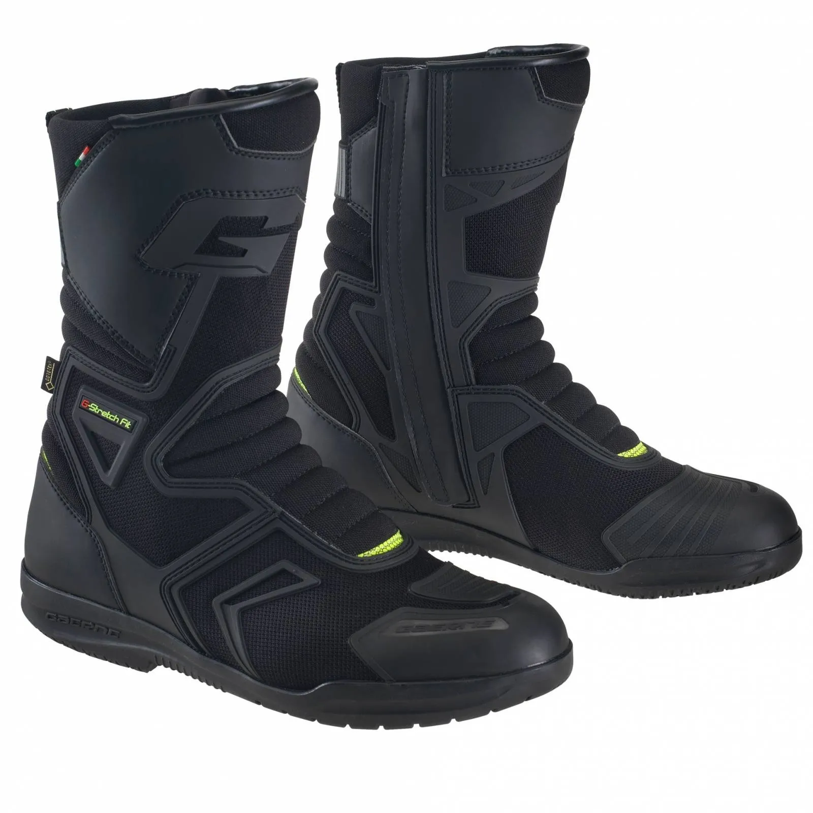 Ghete Moto GoreTex GAERNE G-HELIUM · Negru / Verde-Fluo - BBmoto